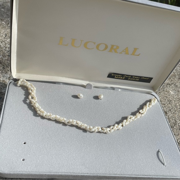 Jewelry | Lucoral Genuine Freshwater Pearl Jewelry Set Pearl Earring ...